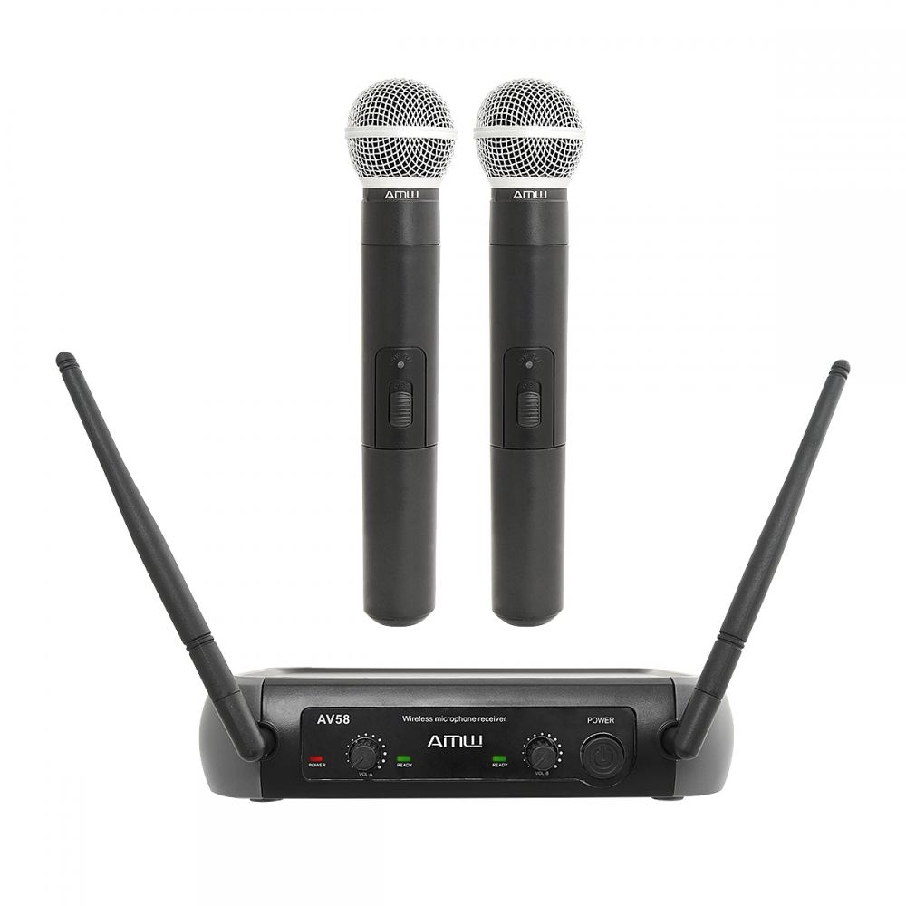 AMW AV58 Microfone sem fio Duplo simples VHF Fixo ! - Eletrolegalpro